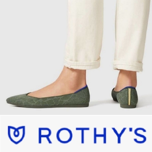 Rothy's | Shoes | Rothys Green Safari Flats Shoes Size 8w | Poshmark